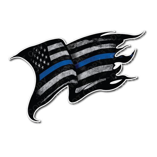 Thin Blue Line flag Decal Sticker Car Truck I support Police Law ...