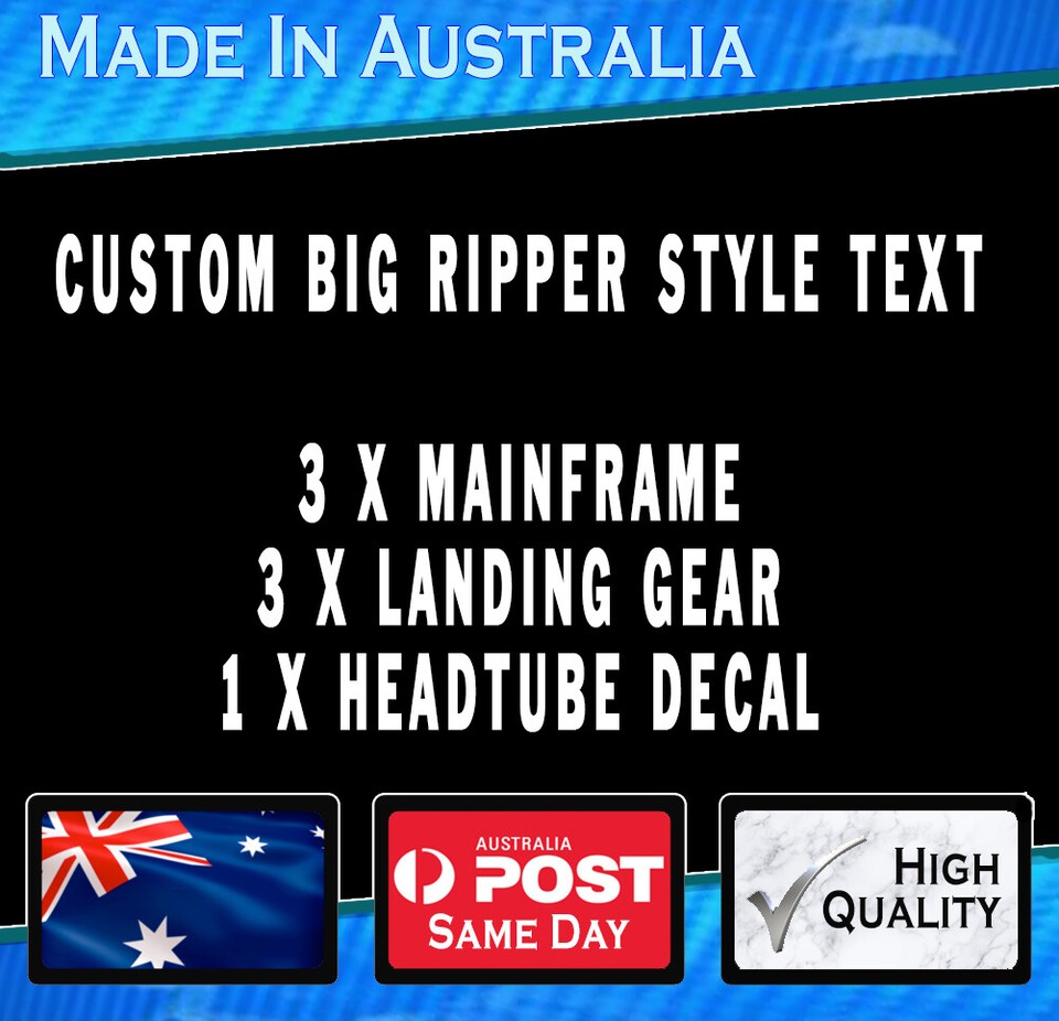 SE BIG Ripper Style Frame Decals - Inc landing gear Fork Decal + CUSTOM ...