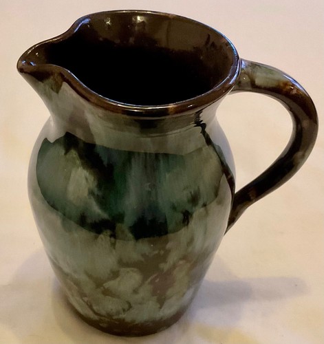 Beautiful Welsh Pottery Jug Blue & Brown Drip Glaze Effect | eBay UK