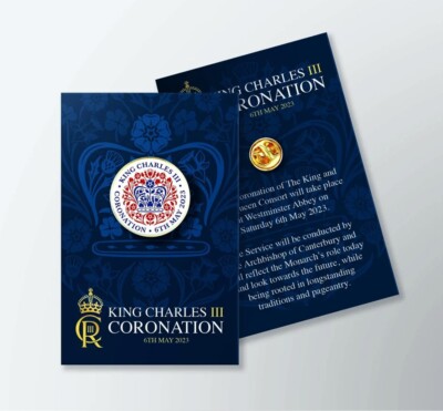 King Charles III Coronation Pin Badge 25mm Backing Card Commemorative ...