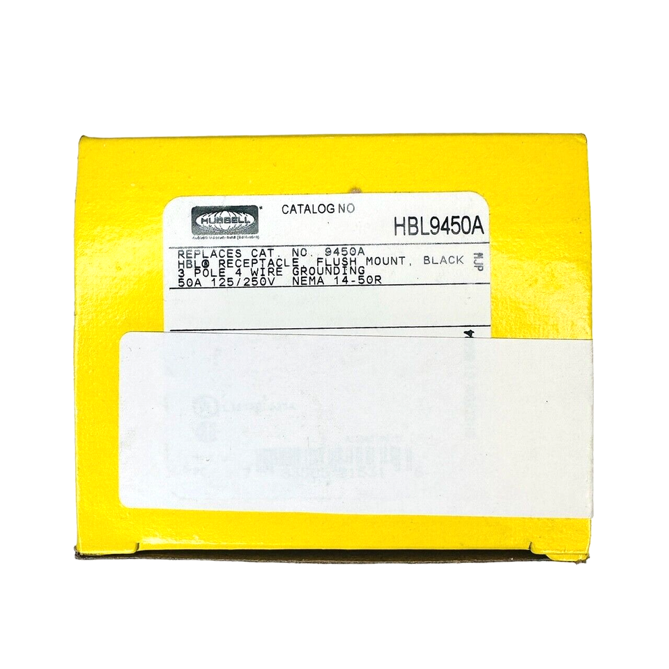HBL9450A Hubbell Kellems Receptacle 3Pole 4-Wire Ground 50A 125/250V ...