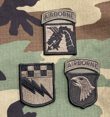 US Army XVIII Airborne Corps Patches Set (3) BDU w/ Hook 101st/525th MI ...
