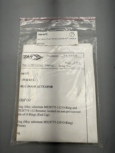 PIPER FLAP ACTUATOR OR MAIN GEAR SEAL KIT PN: 764-075 | eBay