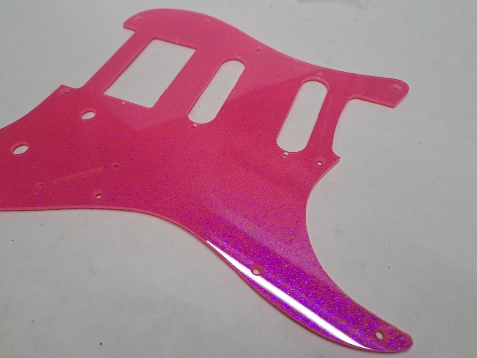 Hot Pink Sparkle Glitter HSS pickguard Fits Fender Strat Stratocaster ...