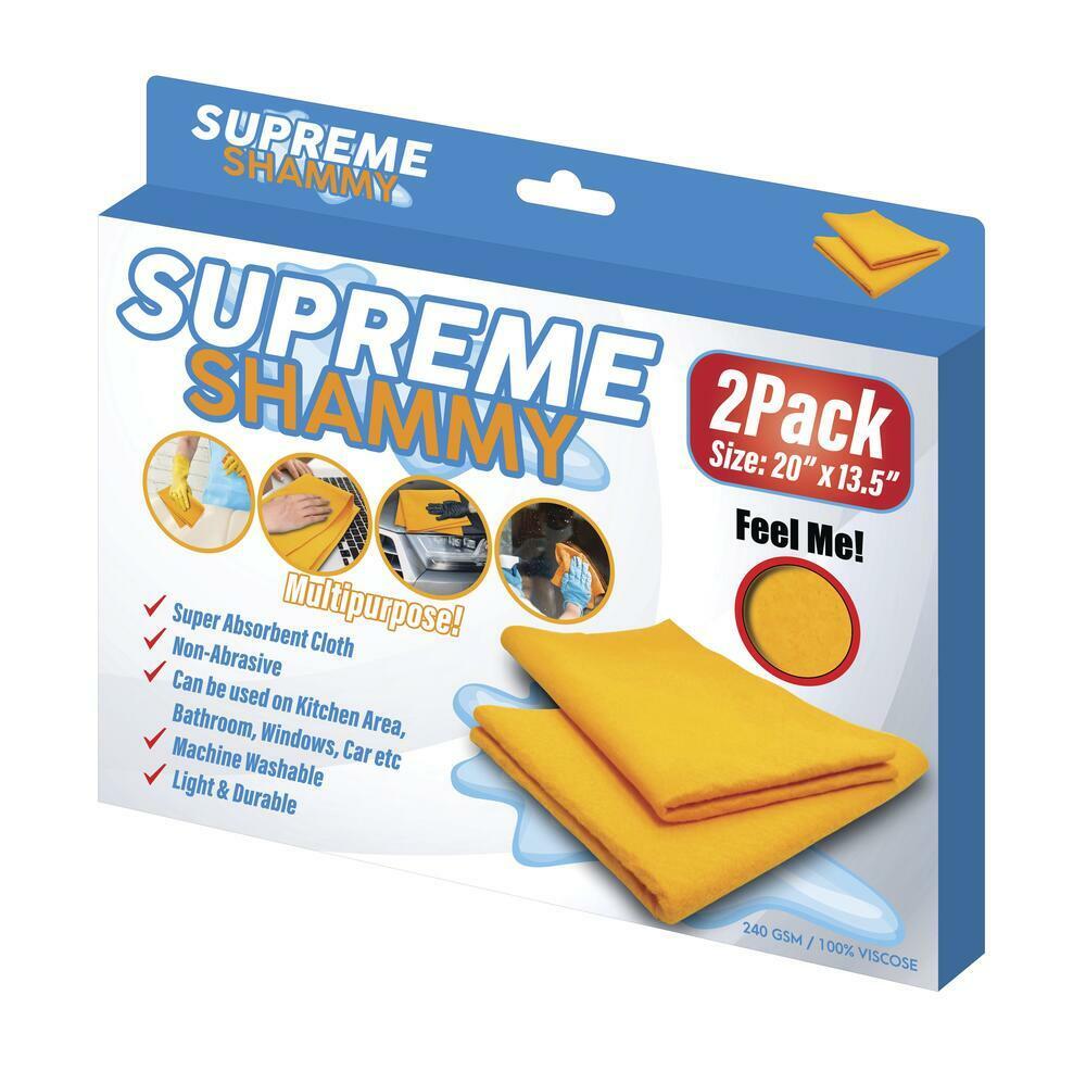 Supreme Shammy Multi-Purpose Super Absorbent 20"x13.5" Cloth 100% ...