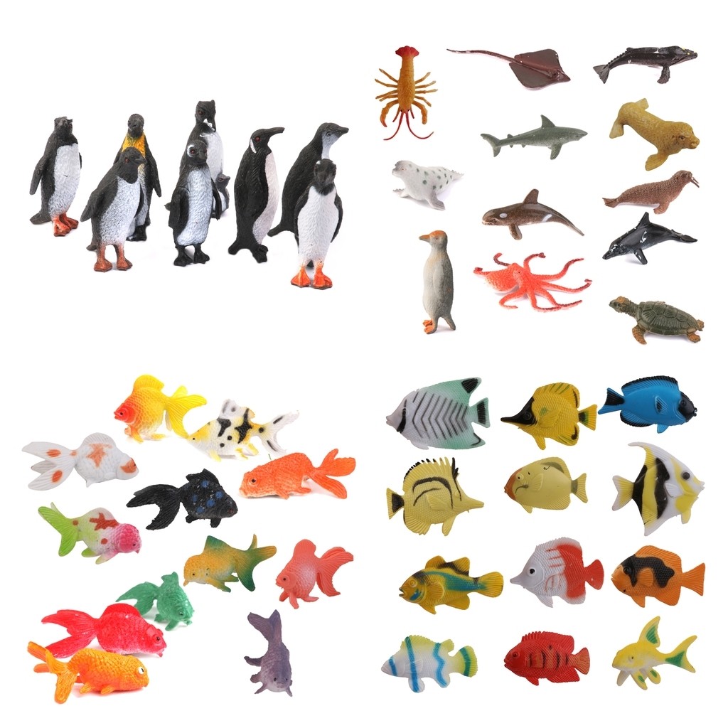 12xPlastic Tropical Angel /Goldfish Ocean Animals Small Figure Kid ...