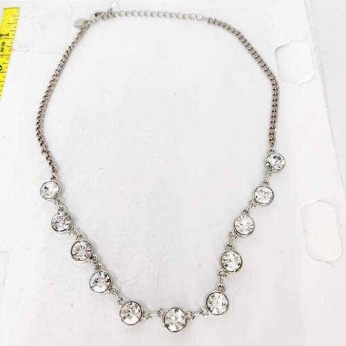2028 By 1928 Art Deco Style Silver Tone Necklace Bezel Set Crystals ...