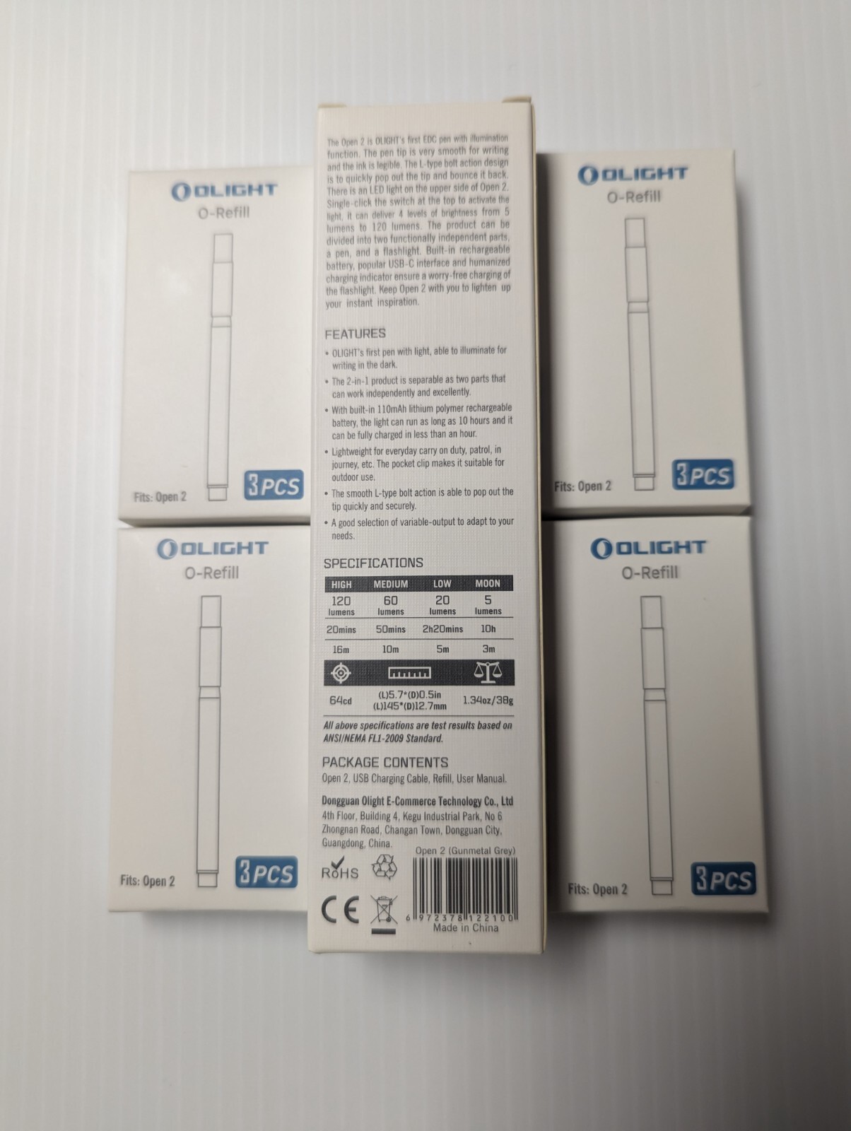 Olight OPEN 2 Gunmetal Grey LIMITED EDITION EDC Pen 120 Lum LED Light O ...