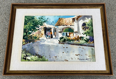 ROBERT LANDRY(1921-1991) "California Art" Original Watercolor Painting ...