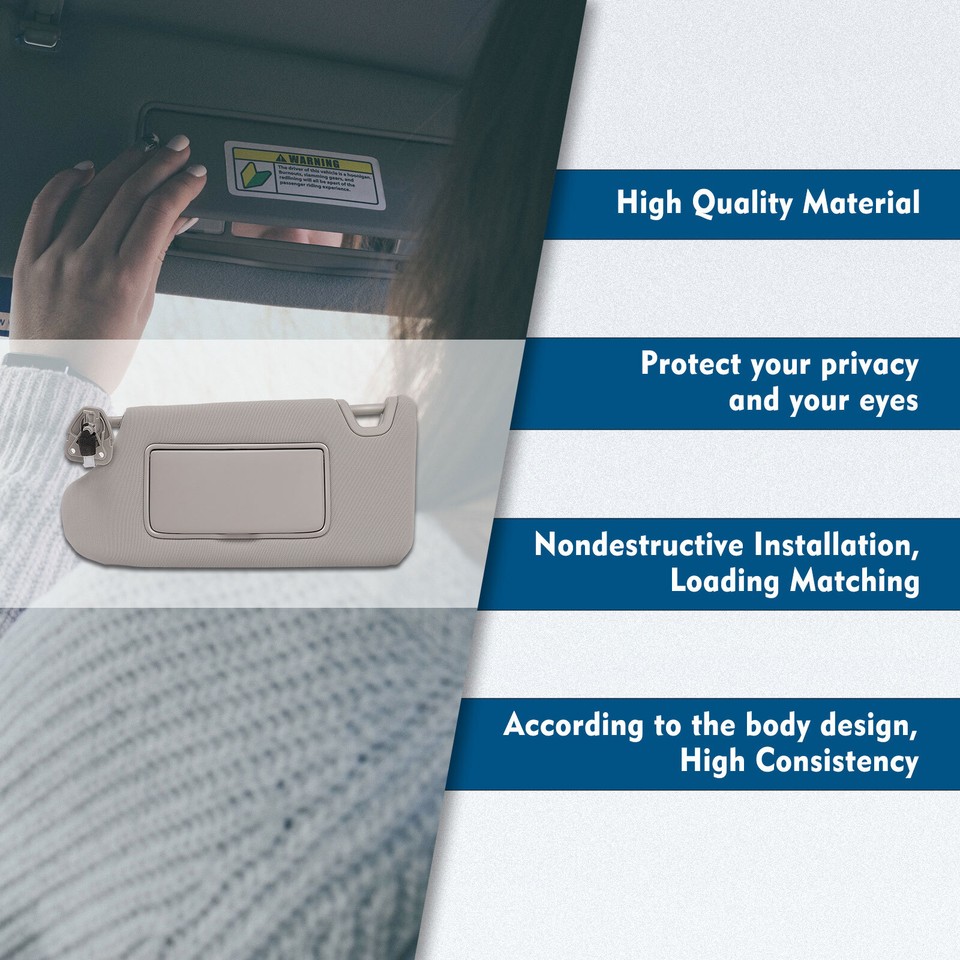 For 2013-2018 Nissan Altima Gray Sun Visor W/ Lamp Left Driver Side ...