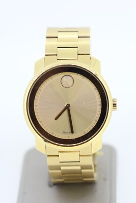 Movado Bold Champagne Dial Yellow Gold-plated Men's Watch Item No ...