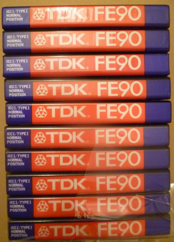 10 x TDK FE 90 - 90 MINUTE AUDIO CASSETTE TAPES *NEW & SEALED* FE90 ...