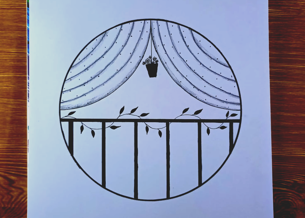 Original Quality Art Portrait A4 Beautiful Scenery Circle Pencil ...