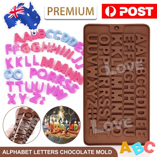 Silicone Alphabet Letters Cake Mold Chocolate Baking Candy Mould Decor ...