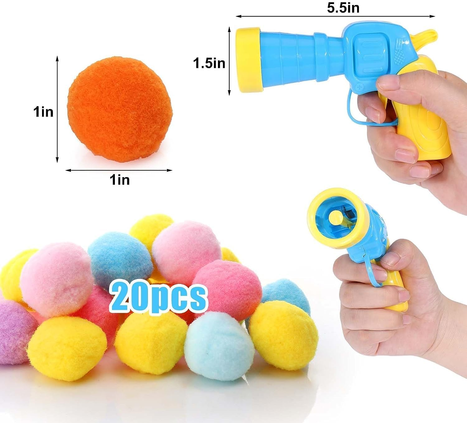 Cat Toy Ball Launcher Gun,Cat Fetch Toy Gun Shooter, Plush Ball ...
