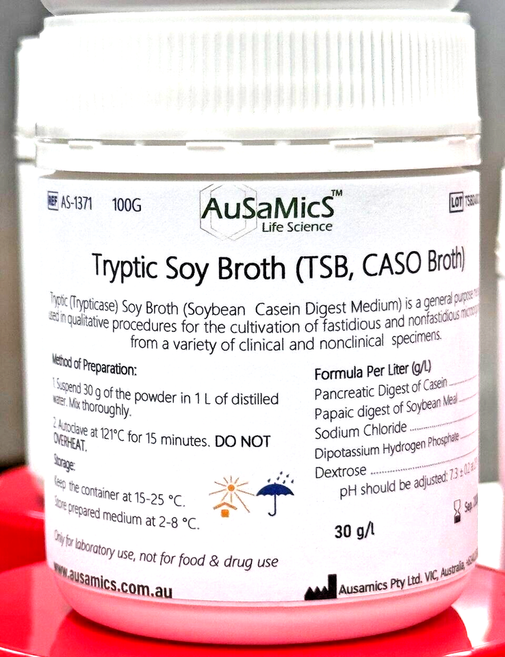 Tryptic Soy Broth, TSB, CASO Broth general purpose medium | eBay