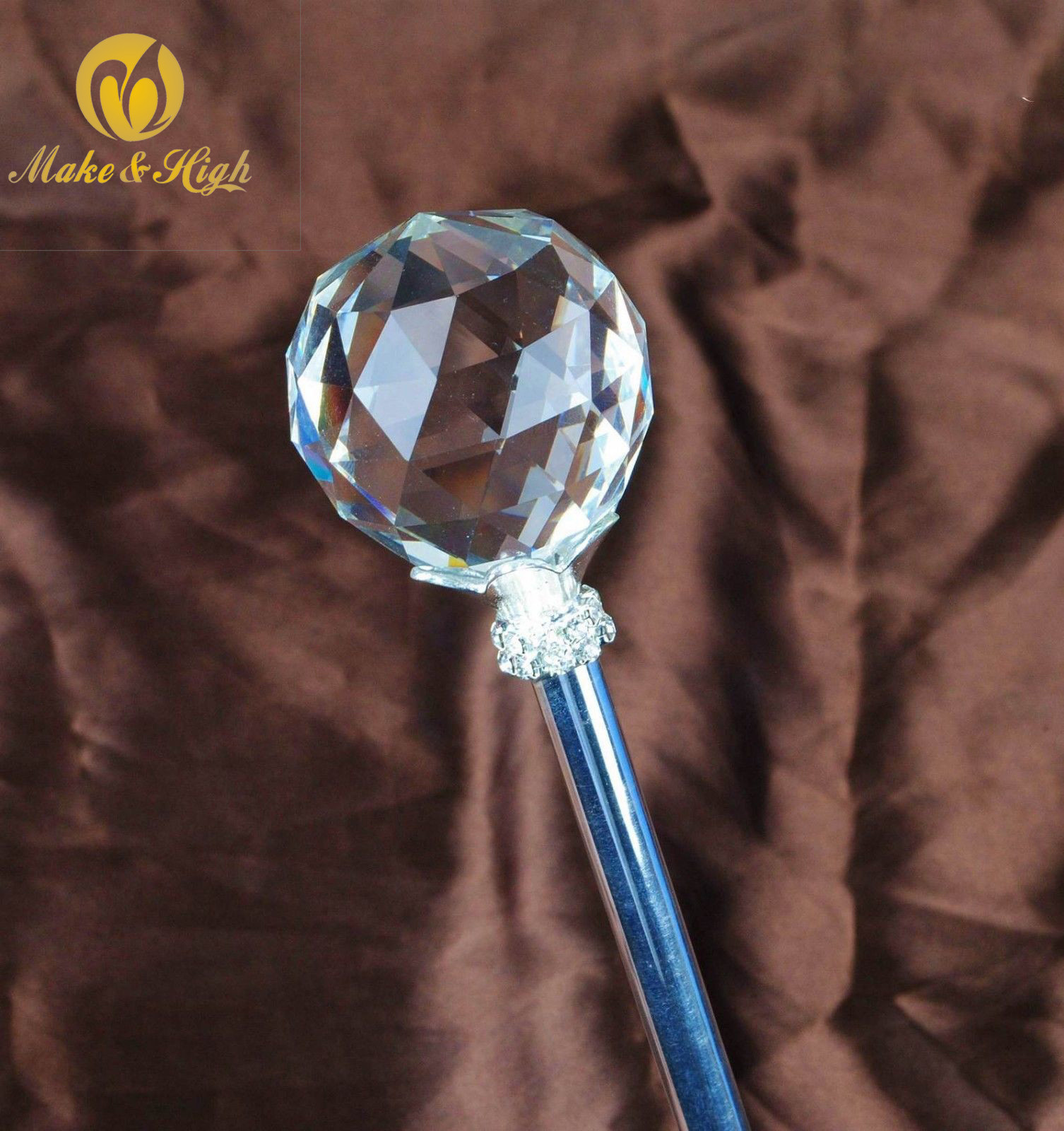 Copper Scepter Wand Crystal Handheld Props Magic Fairy Costumes Party ...