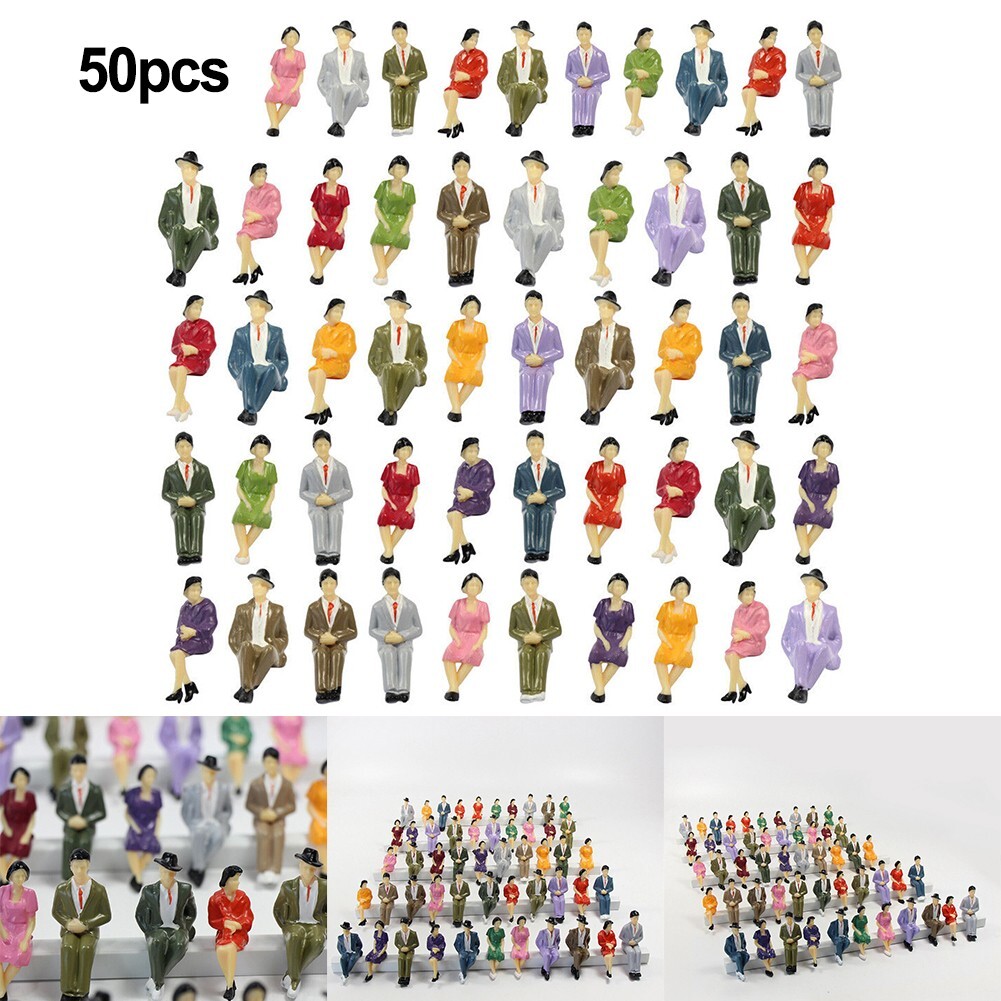 50*DIY Sitting Figures Scale 1:32 Model Figures People Track 1 Painted ...