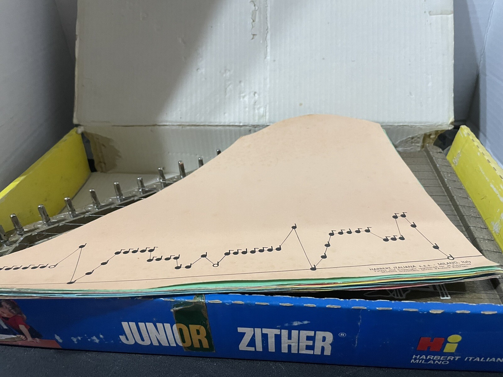 Vintage 1950's Jr Zither Harbert Italiana Milano Folk String Lap Harp ...