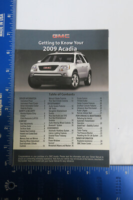 2009 09 GMC ACADIA QUICK REFERENCE GUIDE OWNER'S MANUAL SUPPLEMENT BOOK ...