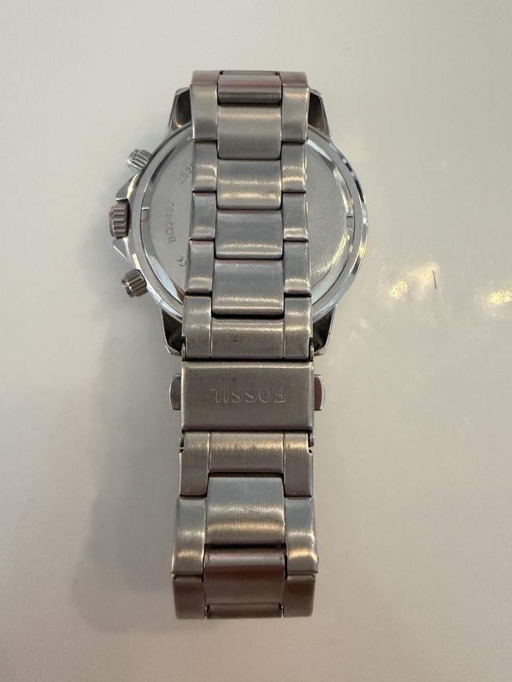Fossil Men's Bannon Quartz Watch Silver Tone, Green Dial, BQ2492, GOOD ...