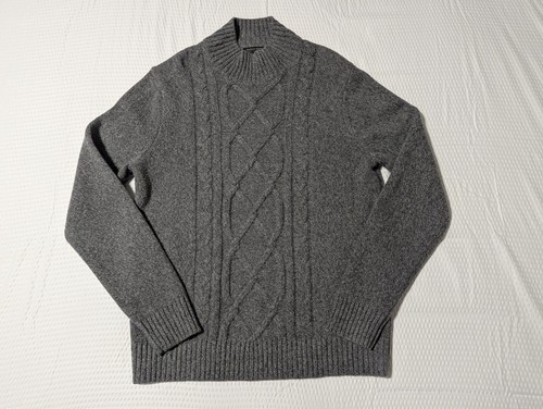 Banana Republic Italian Yarn Gray Wool-Blend Cable Knit Sweatshirt ...