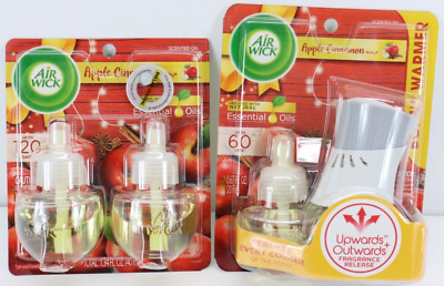 Air Wick Essential Oil Plug In Scented Oil Starter Kit APPLE CINNAMON w ...