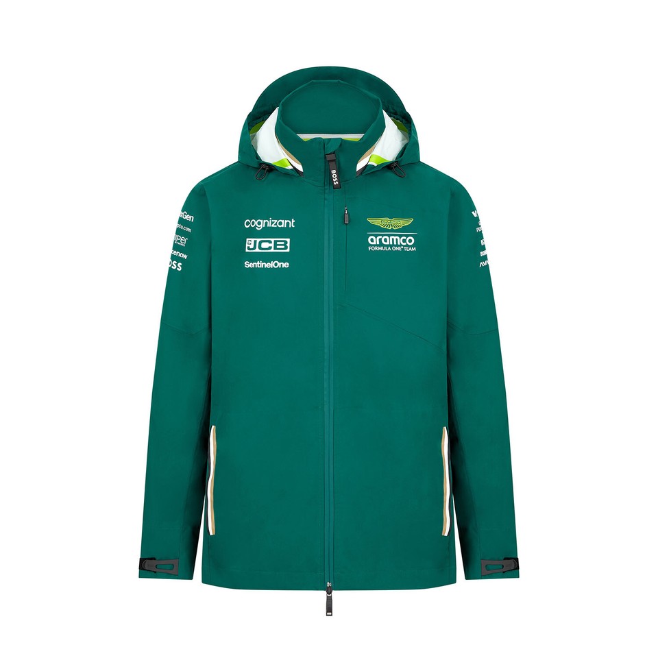 2024 Aston Martin Aramco F1 Men's Team Rain Jacket size XXL | eBay
