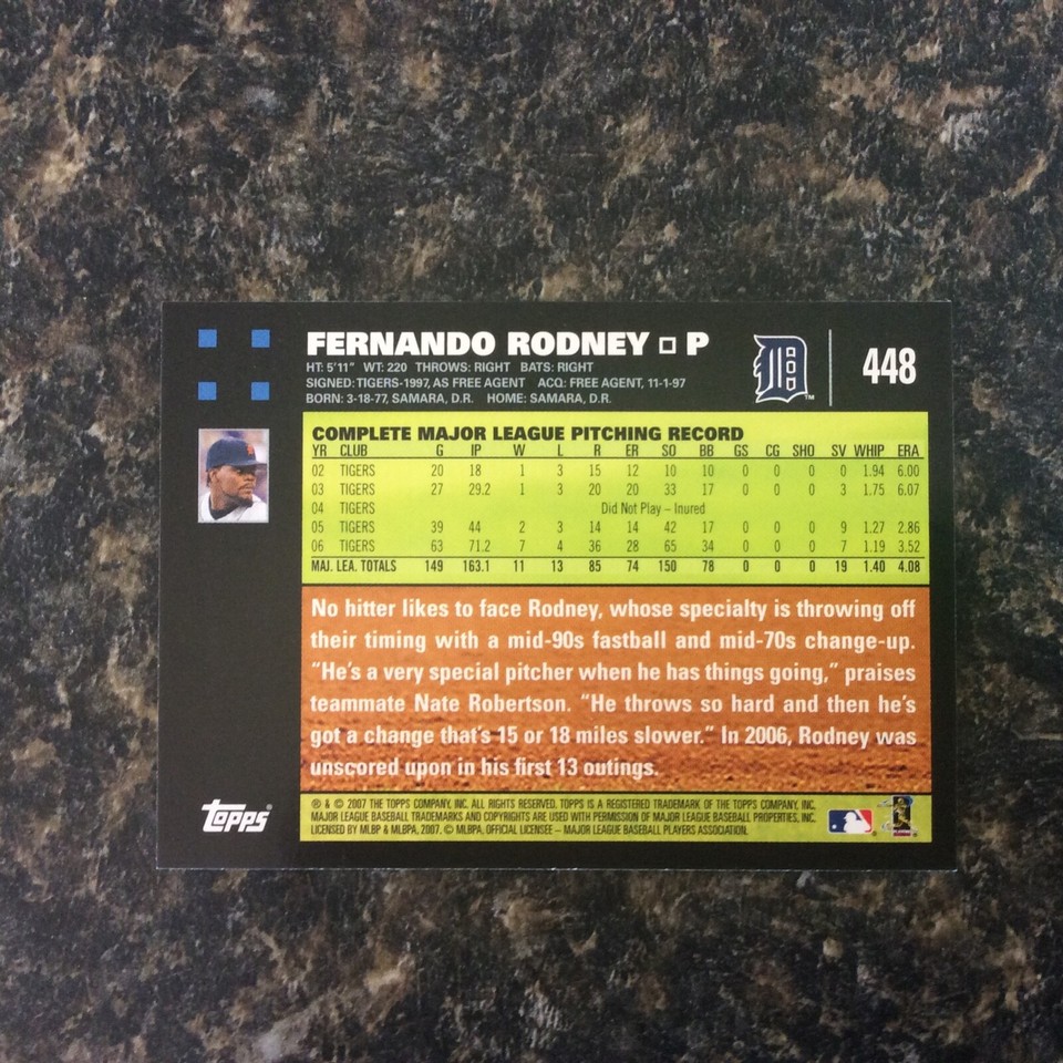 2007 Topps #448 Fernando Rodney Detroit Tigers | eBay