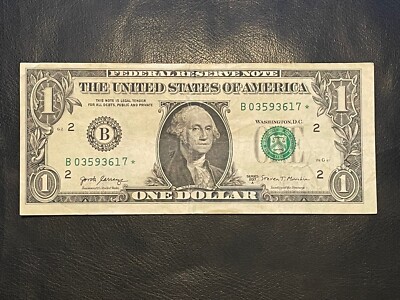 Rare 640k Print Run! Miscut Misaligned Star Note! One Dollar Fancy ...