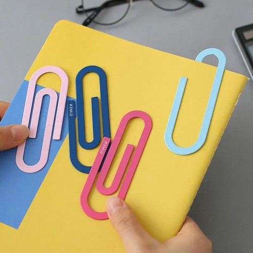 2pcs Creative Metal Large Bookmark Colorful Cute Paper Clip | eBay