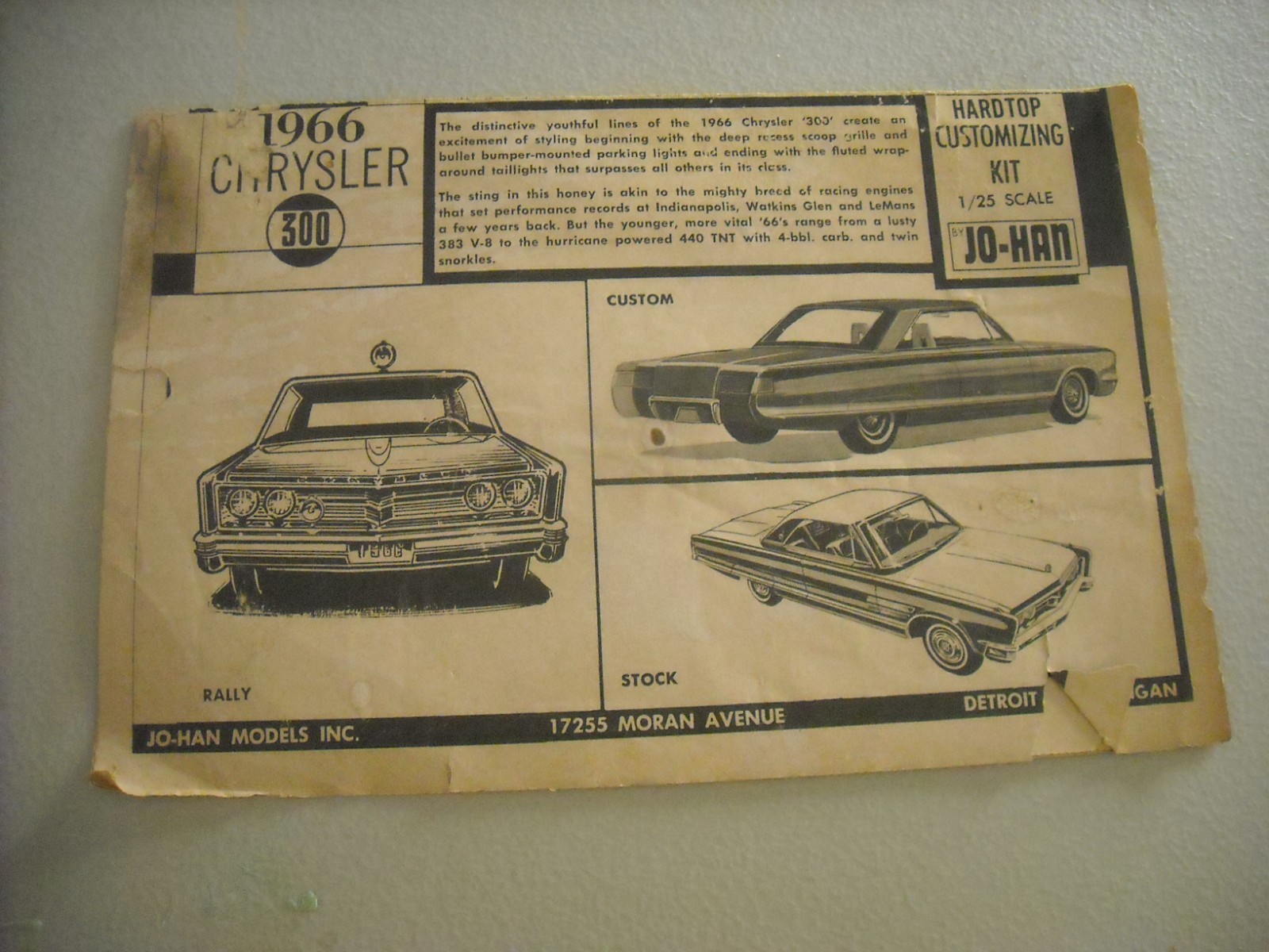 VINTAGE 1 25 MODEL JUNKYARD PARTS LOT INSTRUCTION SHEET JO HAN 1966 ...