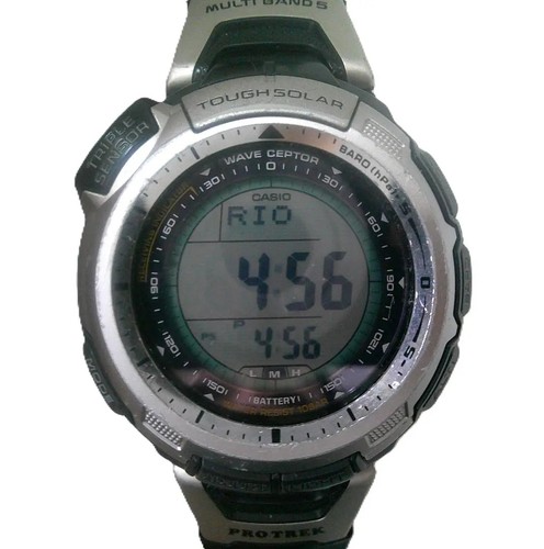 Casio Protrek PRW 1300J Digital Watch Solar Radio Silver Outdoor Hiking ...