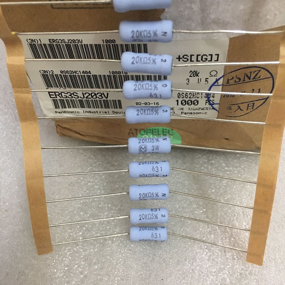 5pcs Panasonic Japan 3W 5% Metal-Oxide Film Resistors HiFi Audio 10R ...