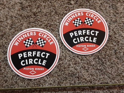 Lot of 2 Vintage Style Perfect Circle Piston Rings Racing Decals ...