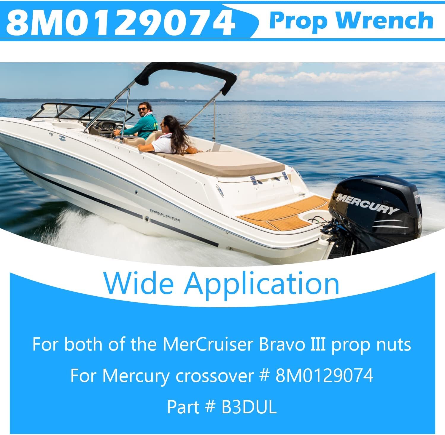 Propeller Wrench B3DUL Double Hex Prop Wrench 8M0129074 For MerCruiser ...