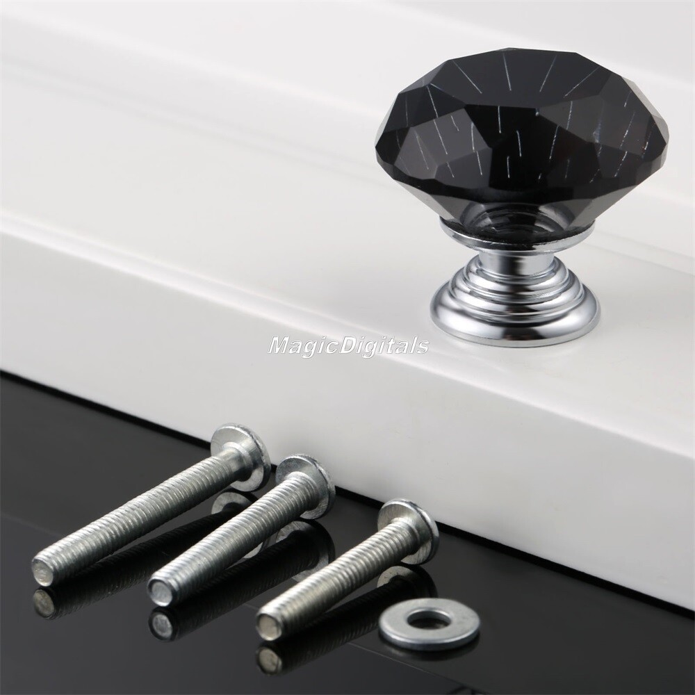 Black Glass Cabinet Knobs