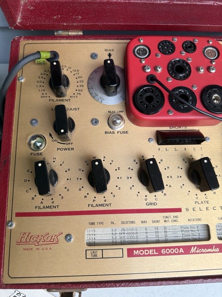 HICKOK Model 6000A Vacuum Tube Tester w/ Orig. Instructions-Clean ...