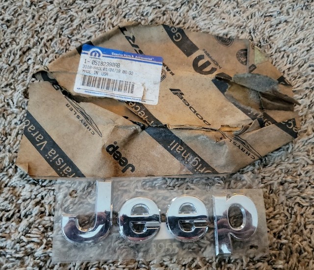 Jeep Logo Chrome Hood Emblem Nameplate OEM Mopar 5182390AB for sale ...