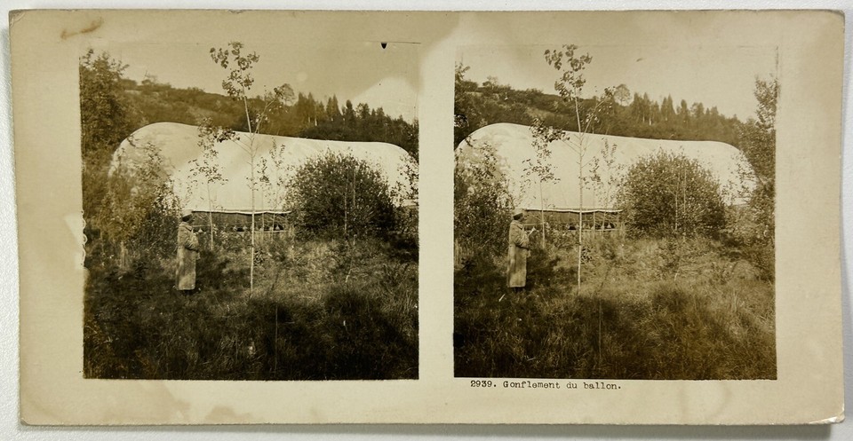 Military Balloon Inflation C1910 Stereo Vintage Silver Photo | eBay