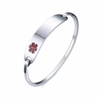 Medical Alert ID Bracelet First Aid Cuff ICE Bangle Women Kid Custom ...