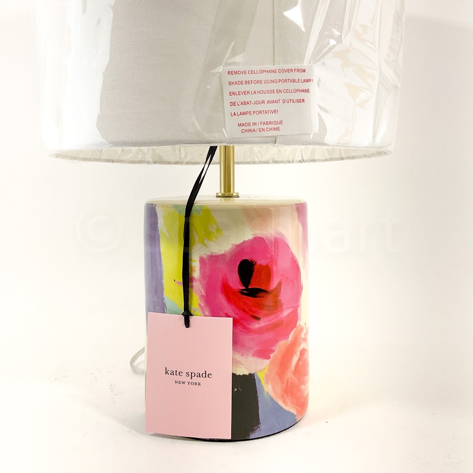 Kate Spade Lamp Floral Cylinder Ceramic Table Lamp with Shade New | eBay