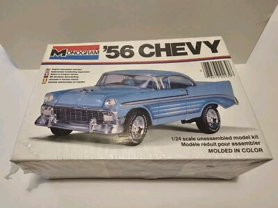 Vintage Monogram '56 Chevy Sports Coupe V8 Model Kit 1:24 Scale #2239 ...