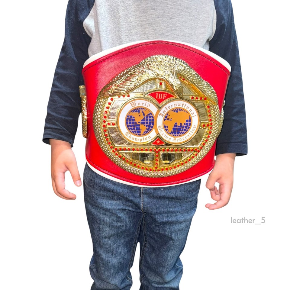 Kids Mini Boxing Championship Belt – IBF Replica Title Belt Red & Gold ...