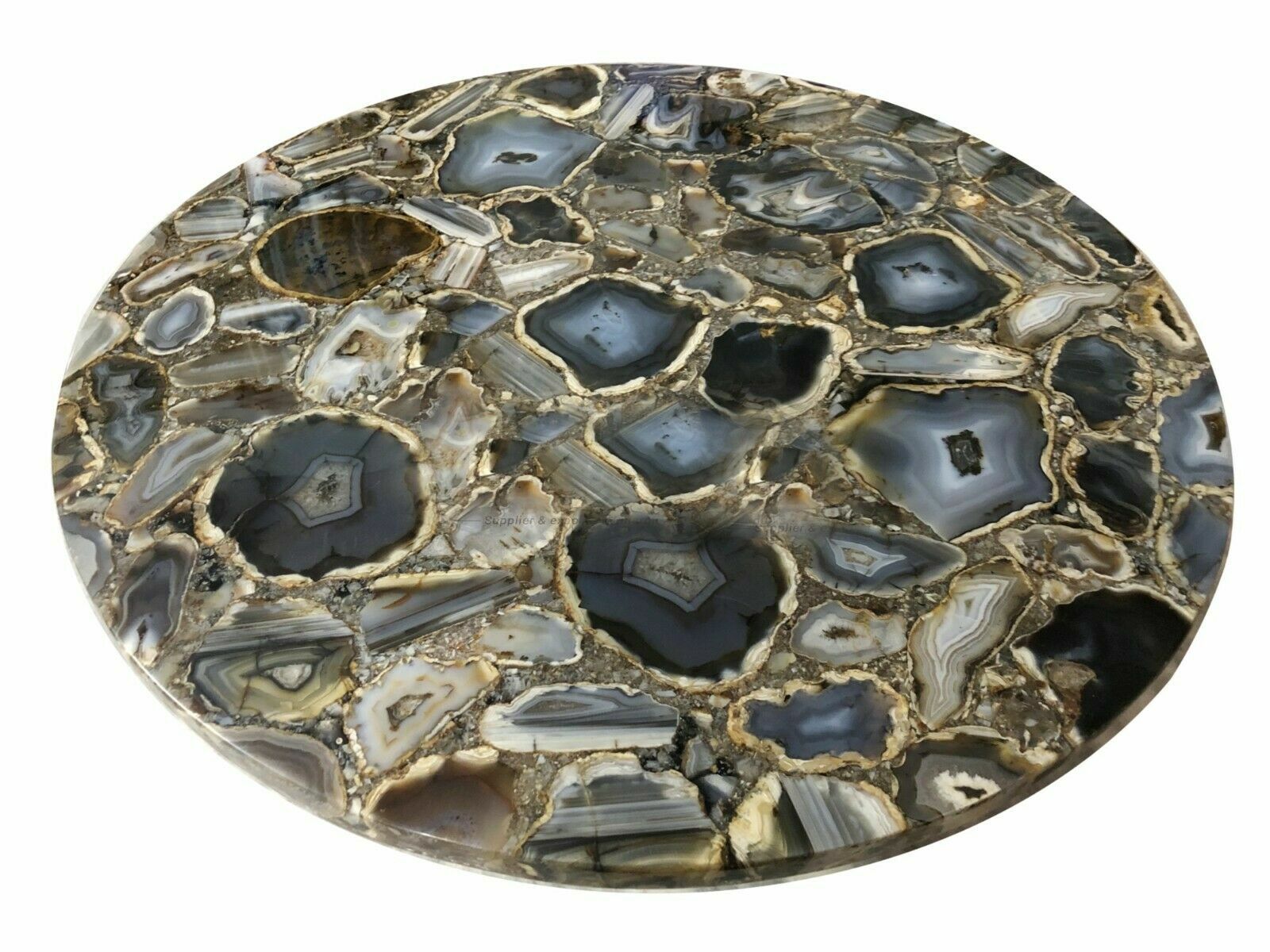 24" Round Agate Table Top Natural stones Handmade Decor | eBay
