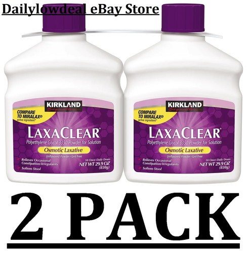 2 PACK Laxative Polyethylene Glycol Kirkland Signature LaxaClear 50 ...