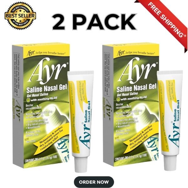 Ayr Saline Nasal Gel, With Soothing Aloe, 0.5 Ounce Tube (Pack of 2) | eBay