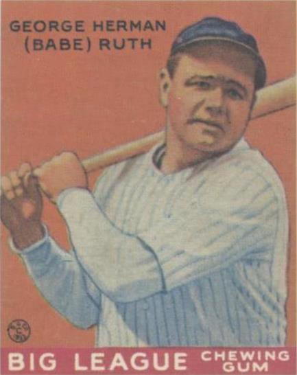 1982 Dover American League Baseball Cards Reprints - Babe Ruth 1933 ...