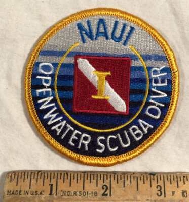 NAUI Patch Open Water Scuba Diving Diver Down Flag Instructor 3” Round ...