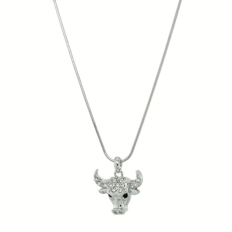 Bulls Head Necklace Bull Horn Made With Swarovski Crystal Pendant 20 ...